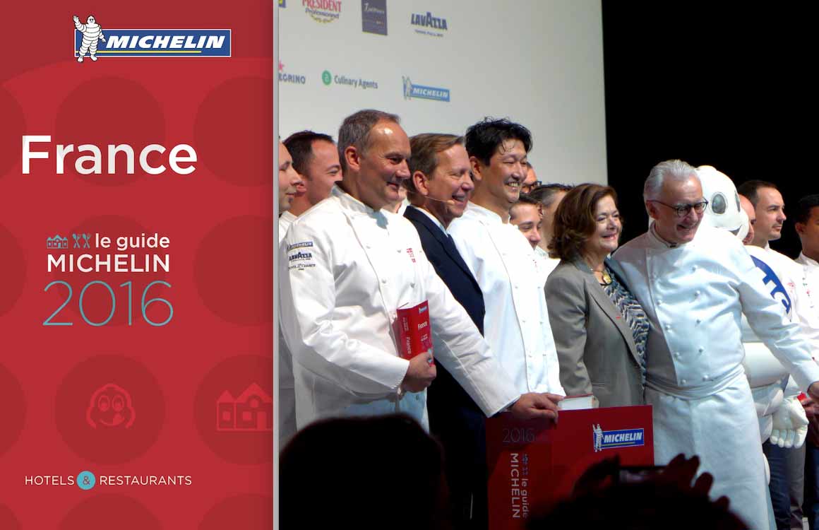 Guide Michelin France 2016 présentation à Paris, lesrestos.com